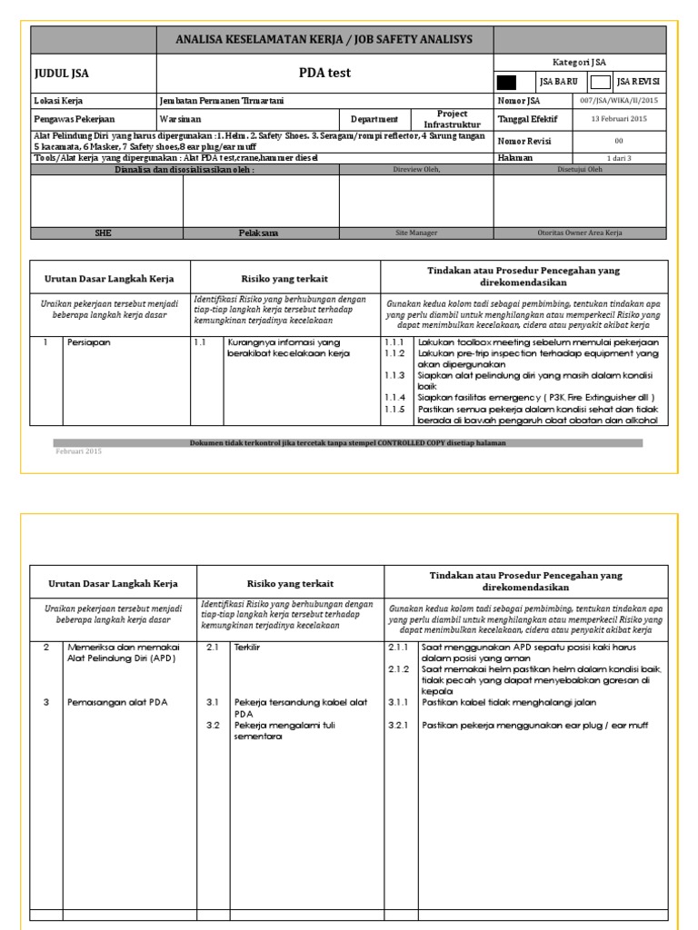 7 Draft Jsa PDA Test | PDF
