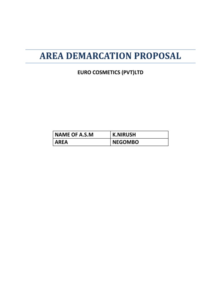 Area Demarcation Proposal | PDF | Customer | Marketing