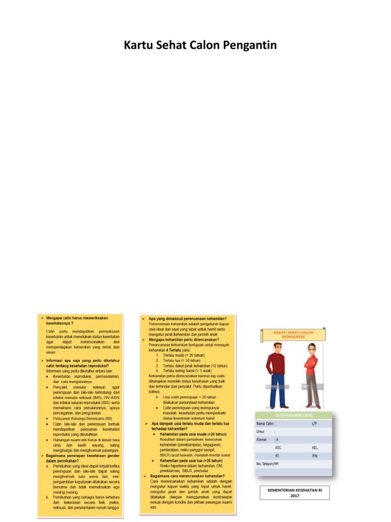 Kartu Sehat Catin | PDF