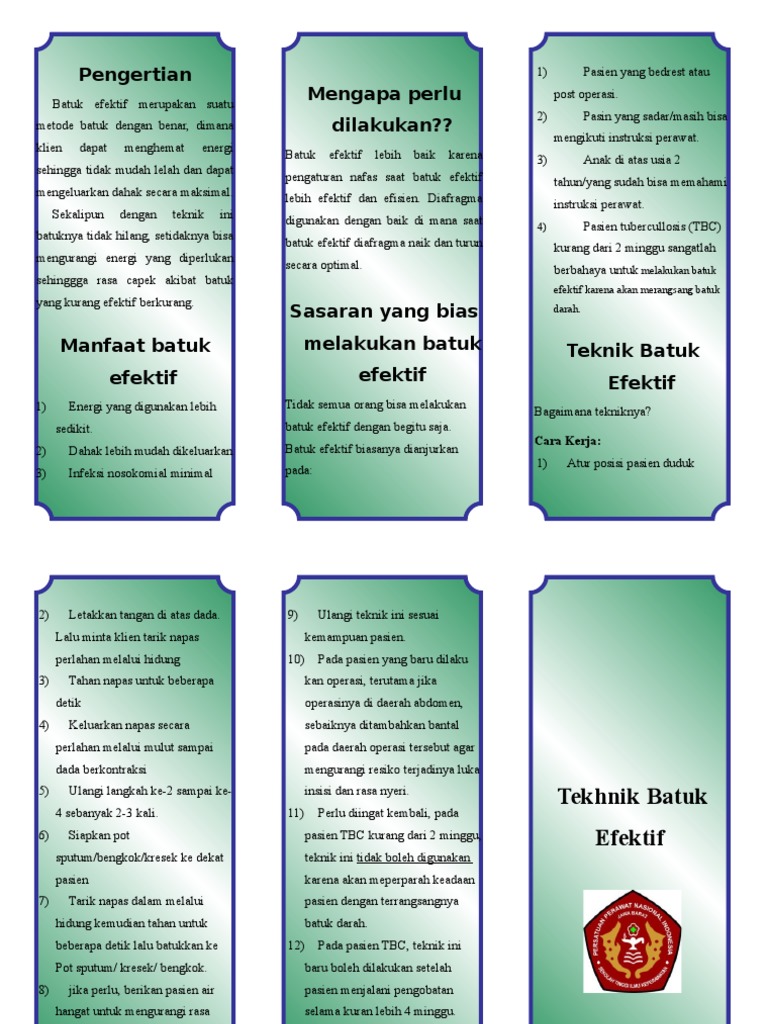 Leaflet Batuk Efektif | PDF