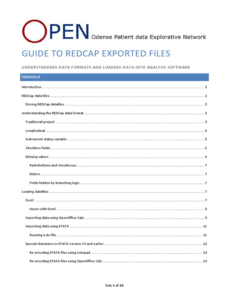 REDCap Data Export Guide | PDF | Sas (Software) | Comma Separated Values
