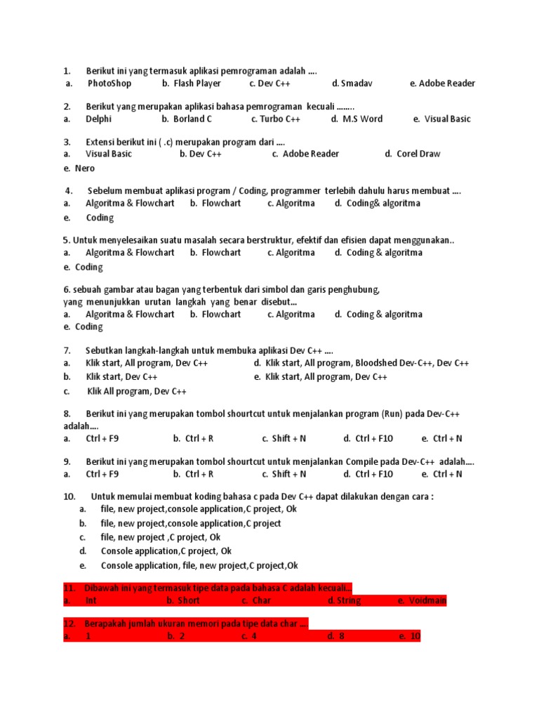 Soal Latihan | PDF | Metode & Bahan Ajar | Komputer