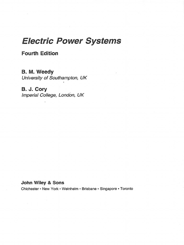 Electric Power Systems | PDF