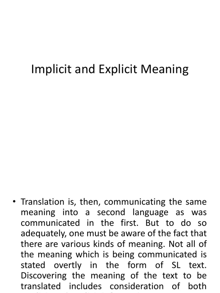Implicit and Explicit Meaning | Grammatical Number | Semiotics