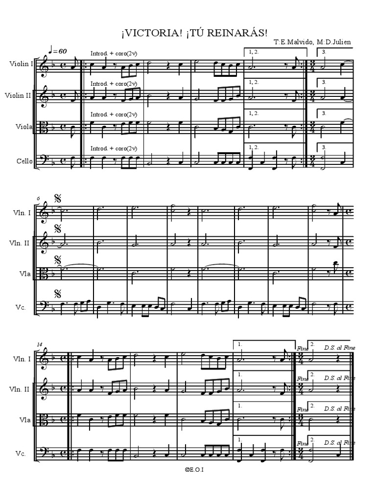 Victoria Tu Reinarás (Score) | PDF | Instruments à corde | Instruments ...