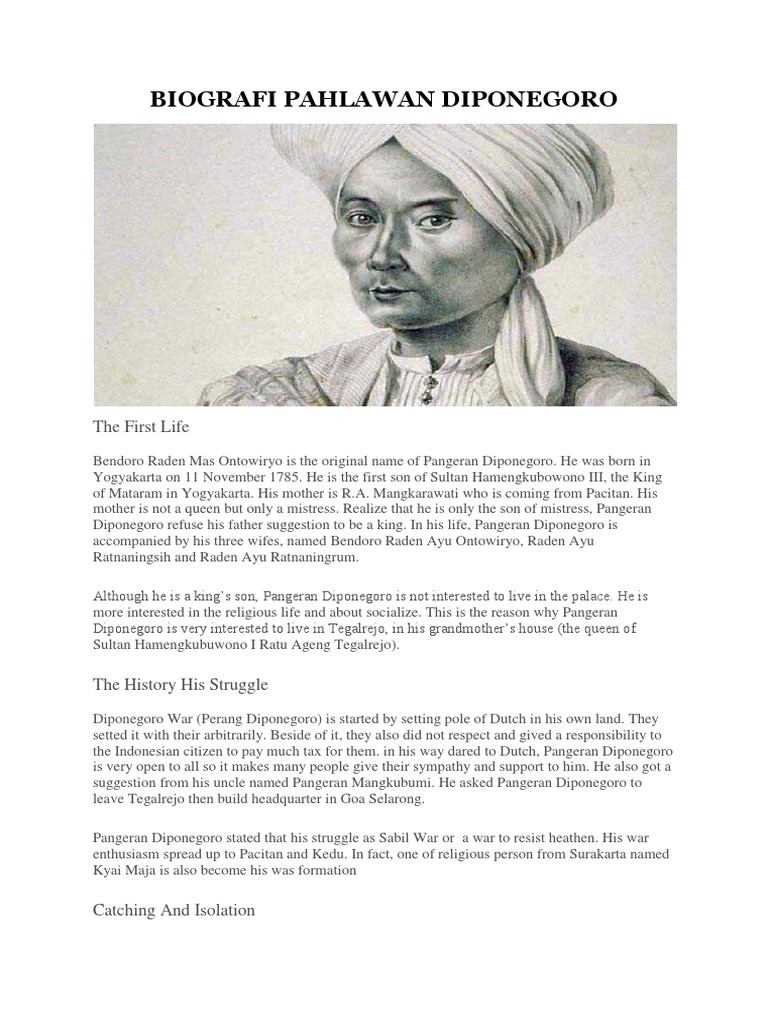 Biografi Pahlawan Diponegoro | PDF | Indonesian People | Java