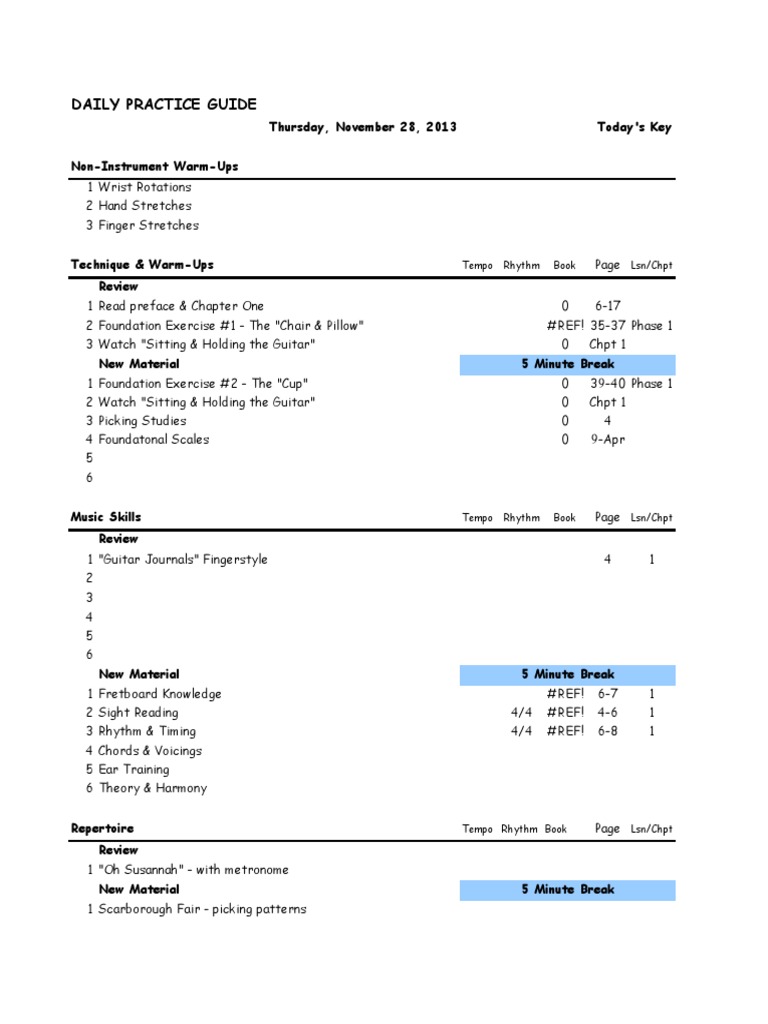 Guitar Daily Practice Guide P3 | PDF