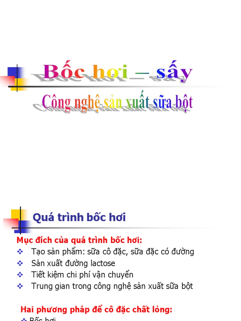 Cong Nghe San Xuat Sua Bot | PDF