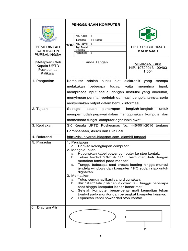 Sop 1.2.5.ep 10 C Sop Penggunaan Komputer | PDF