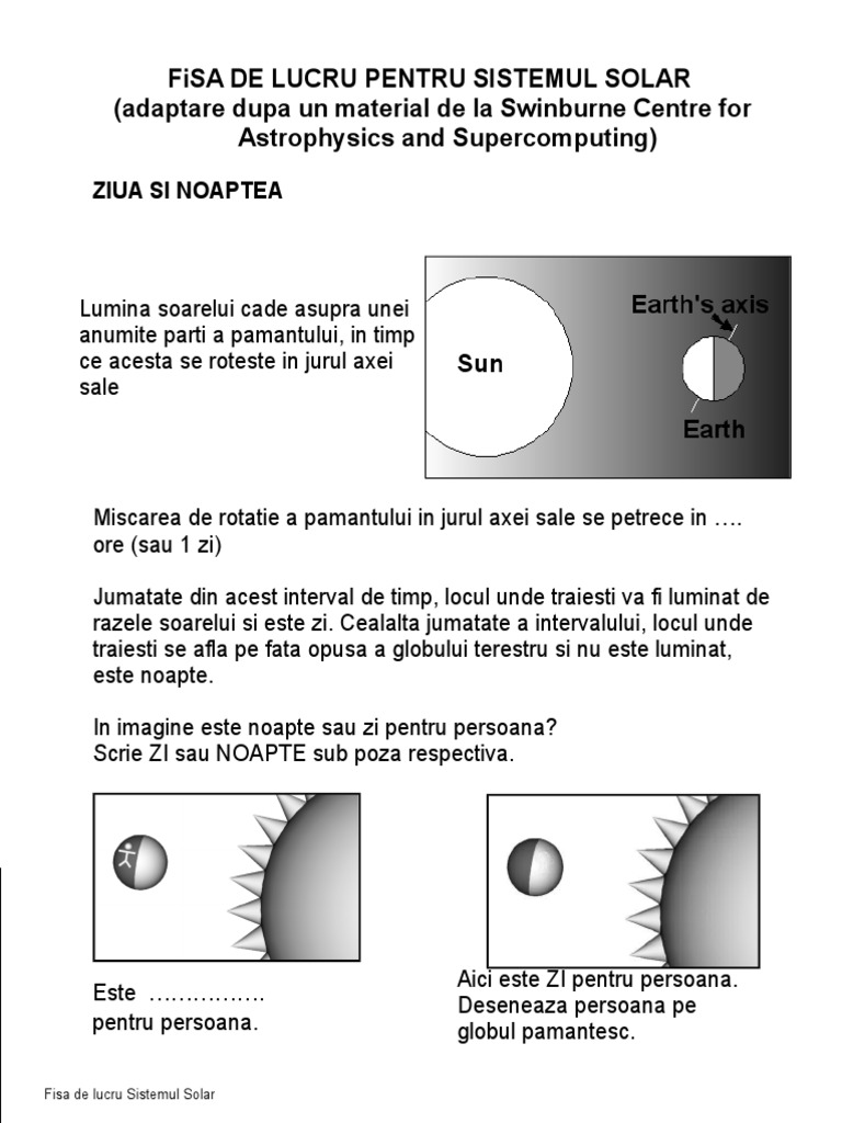 Sistemul Solar Fisa de Lucru