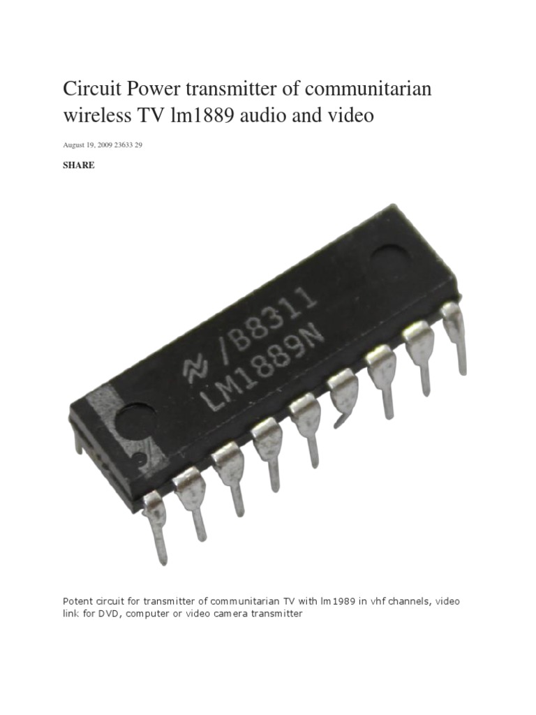 Lm1889 Power TV Transmitter Videolink Audio Video | PDF | Transmitter ...