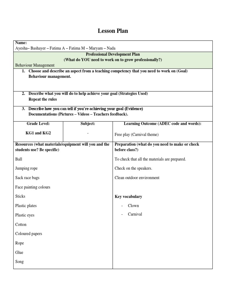 lesson plan outdoor and indoor | Lesson Plan | Teachers | Free 30-day ...