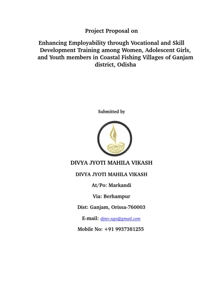 Project Proposal On Self Employability | PDF | Poverty | Poverty ...