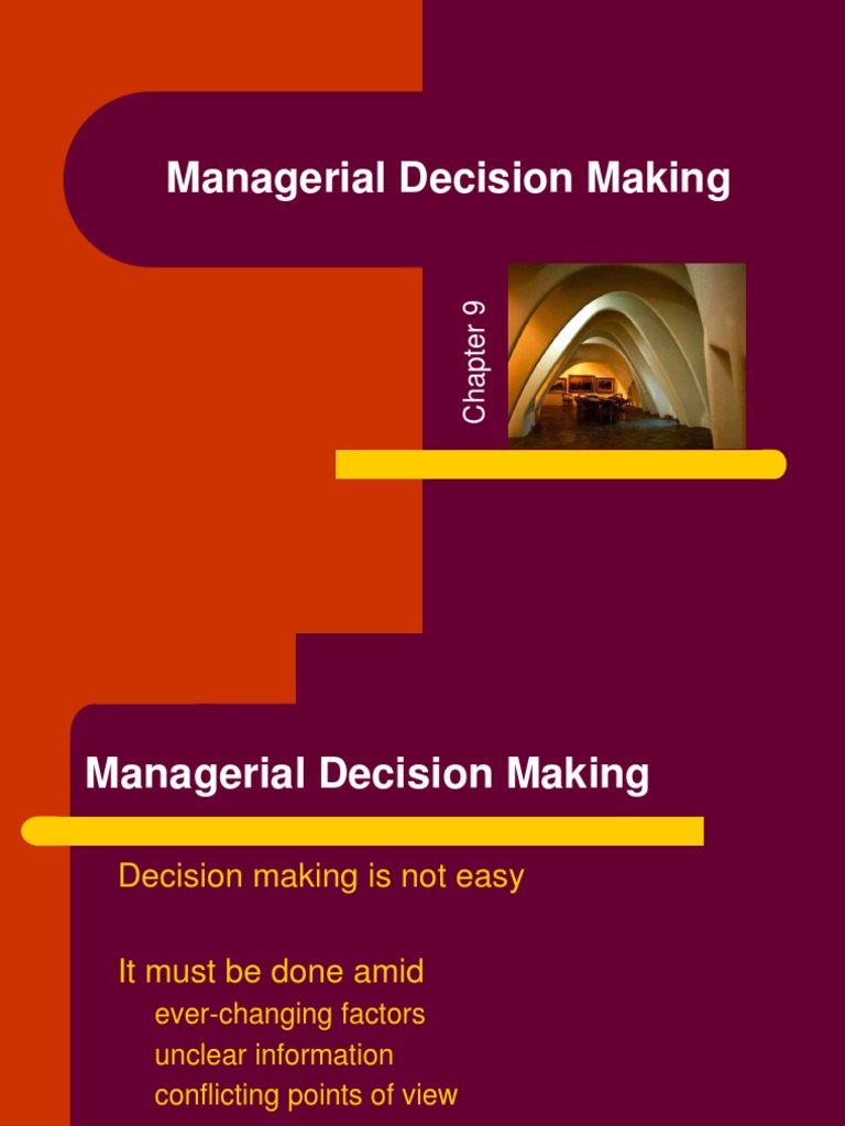 Managerial Decision Making | PDF | Uncertainty | Decision Making