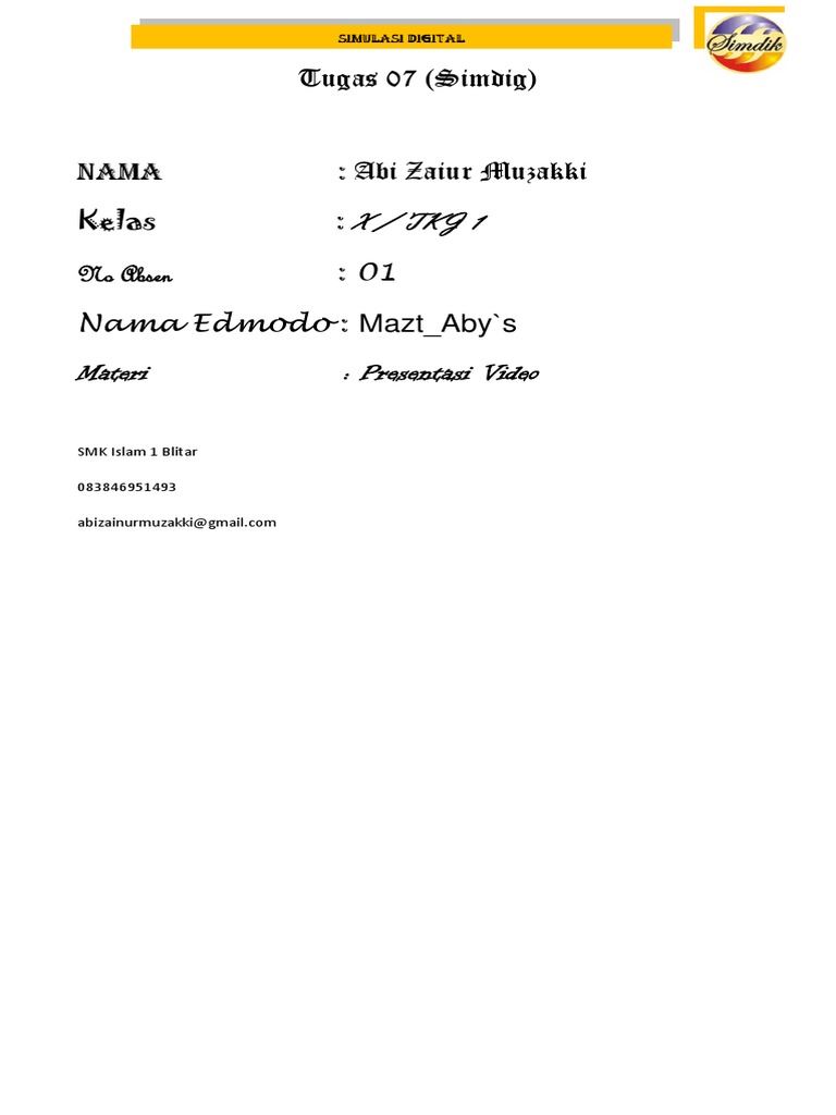 Presentasi Video Simdig | PDF