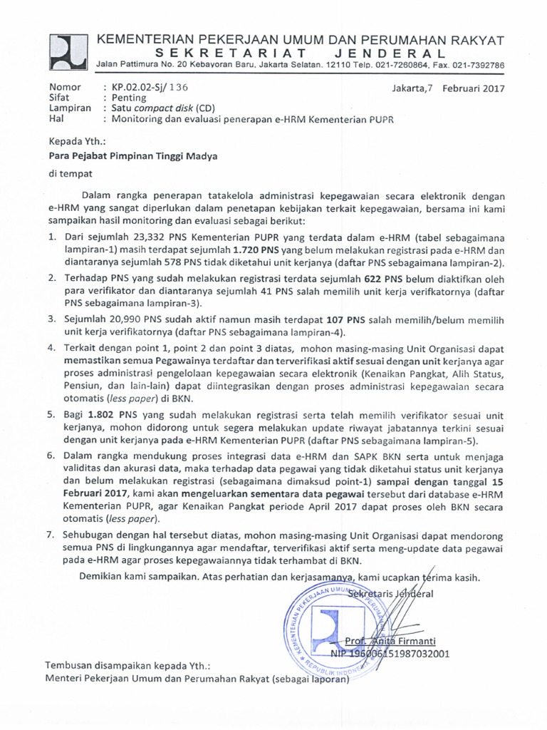 Panduan e-HRM PUPR 170213023800 | PDF