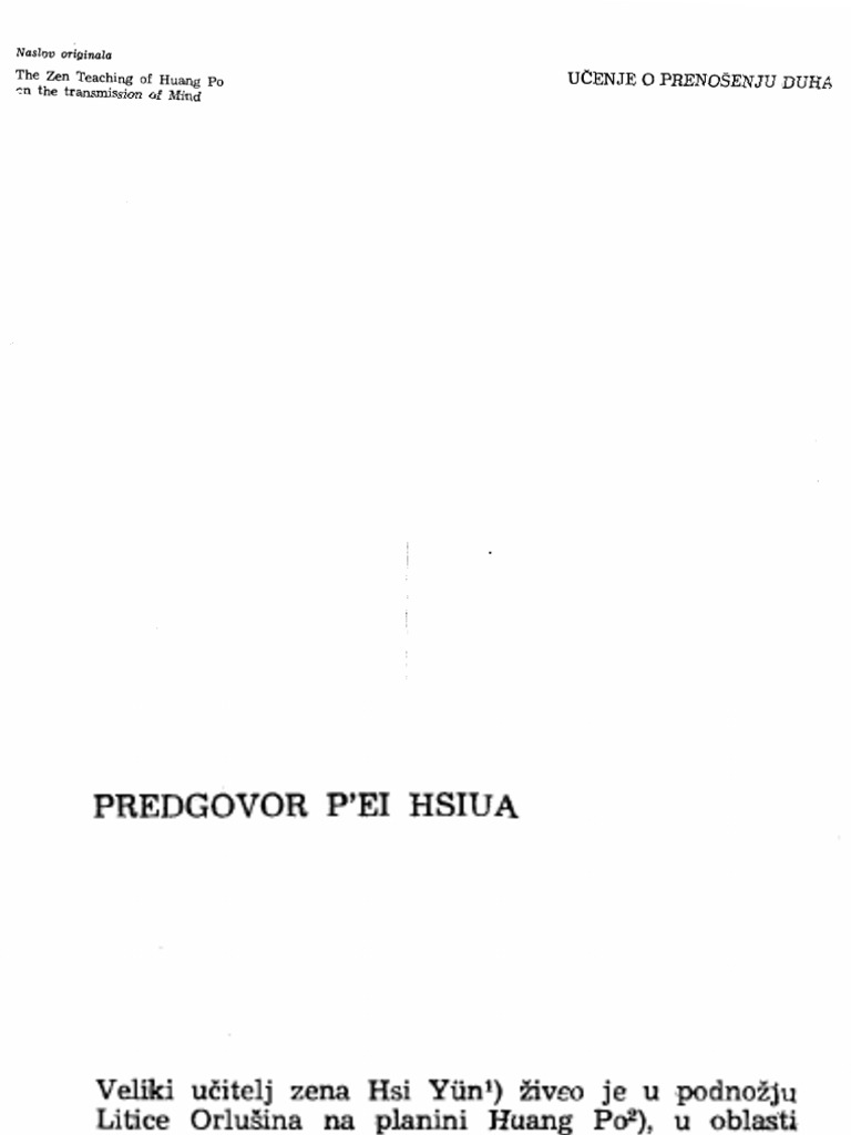 Huang Po - Ucenje o Prenosenju Duha PDF | PDF