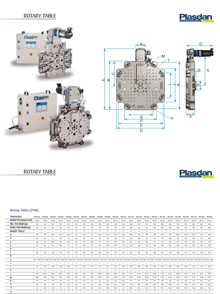 Rotary Tables Dimensions and Specs | PDF | Nature