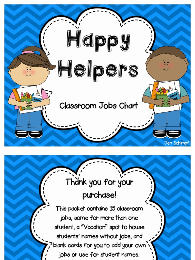 Happy Helpers Classroom Jobs Chart | PDF
