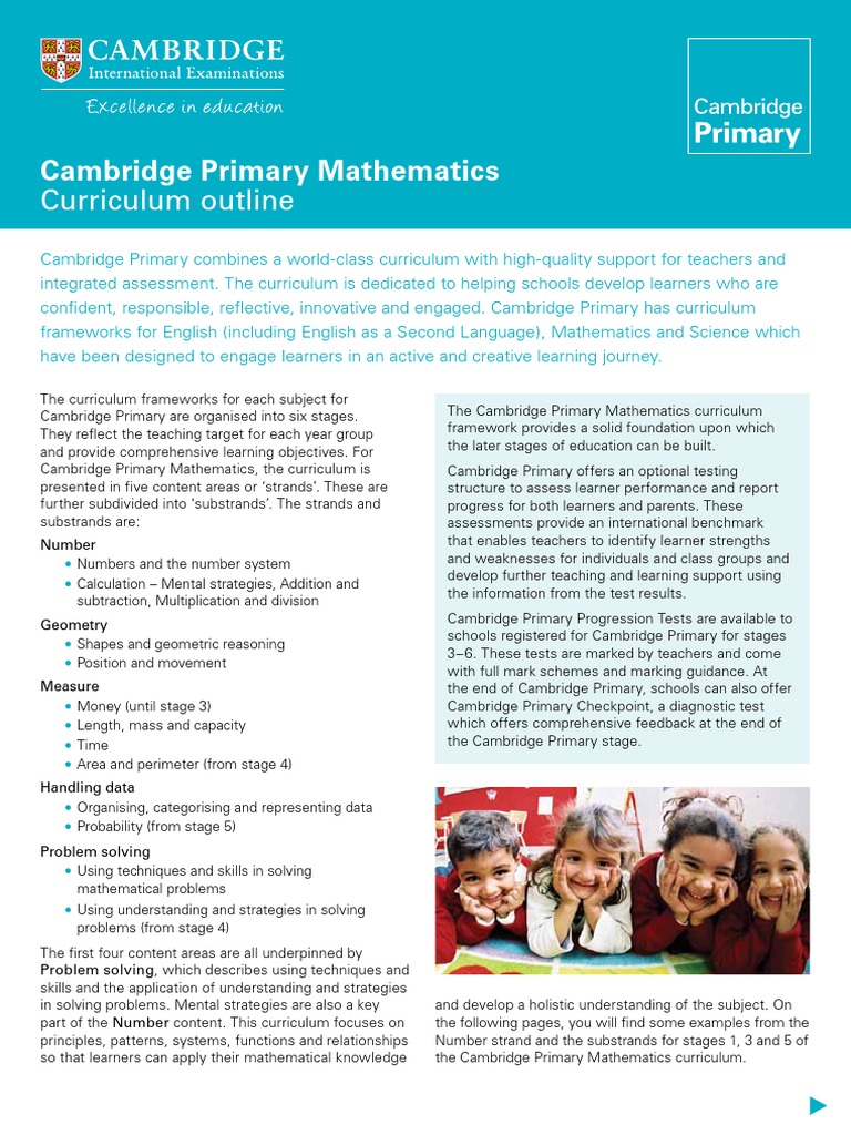 Cambridge Primary Maths Curriculum Outline PDF | PDF | Fraction ...