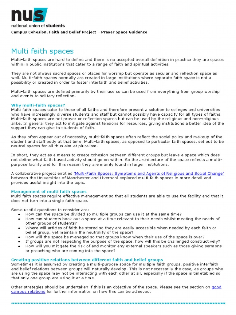 Multifaith Space | PDF | Faith | Interfaith Dialogue