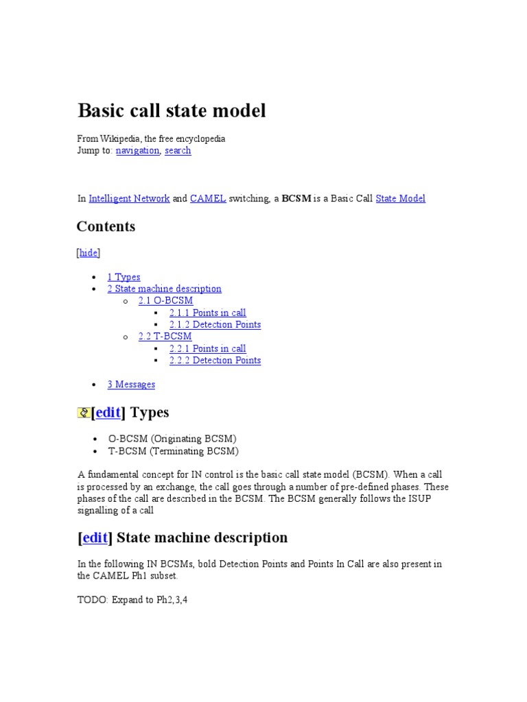 BCSM (Basic Call State Model) | PDF