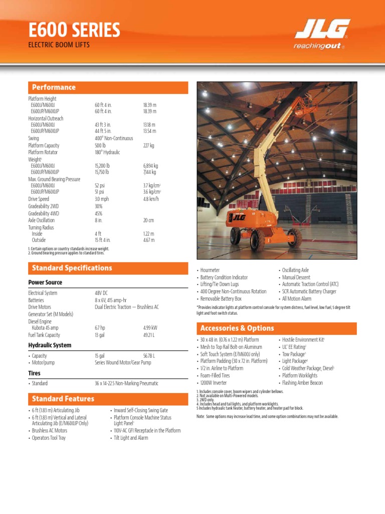 Ficha Tecnica JLG E600 | PDF | Engines | Automatic Transmission