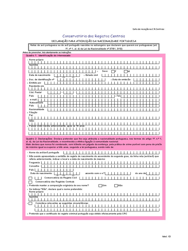 Modelo 1d Cheque | PDF | Portugal | Passaporte