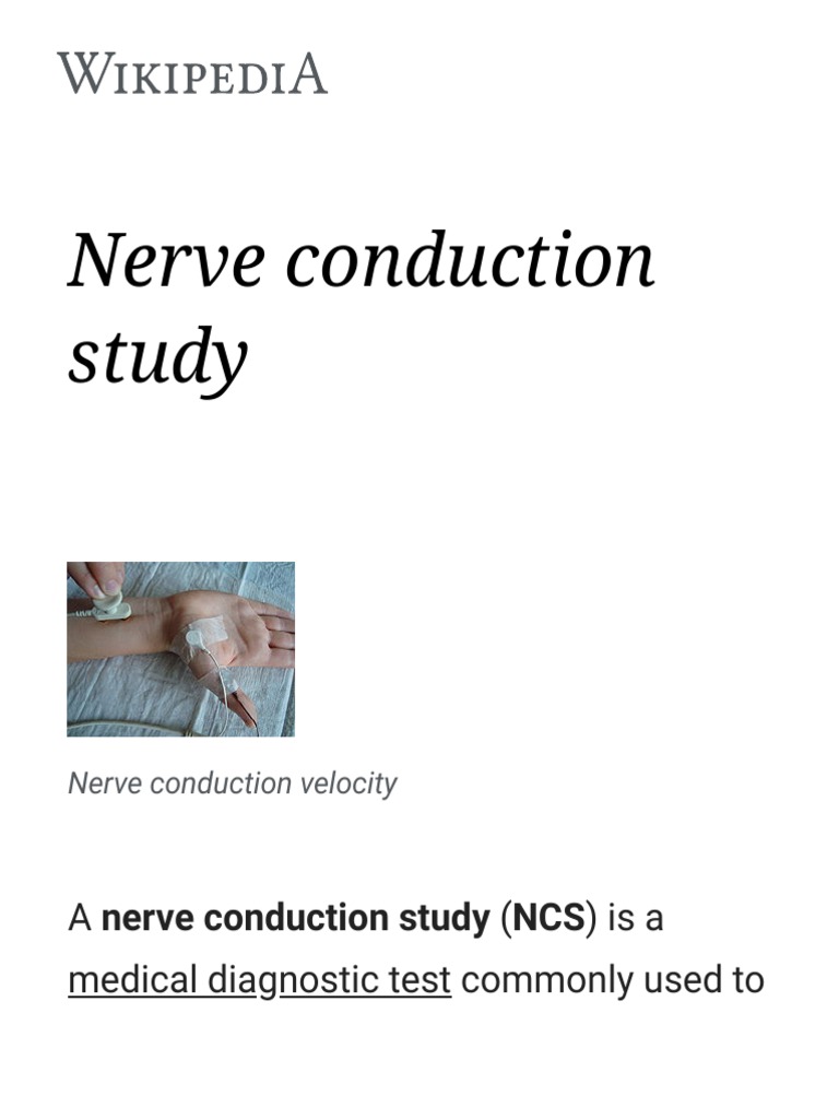 Nerve Conduction Study - Wikipedia | PDF | Human Anatomy | Neurology