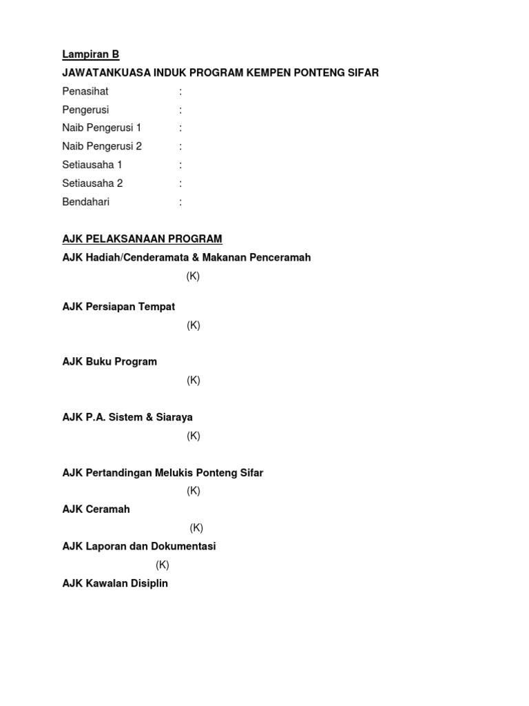 Lampiran B Jadual Tentatif Program | PDF