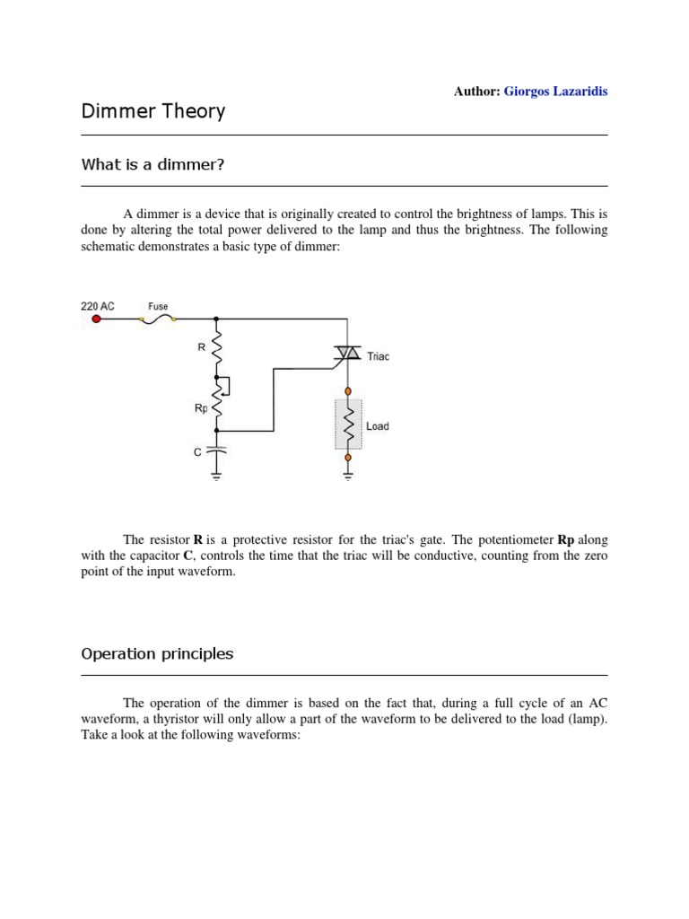Dimmer | Download Free PDF | Rectifier | Electronic Circuits