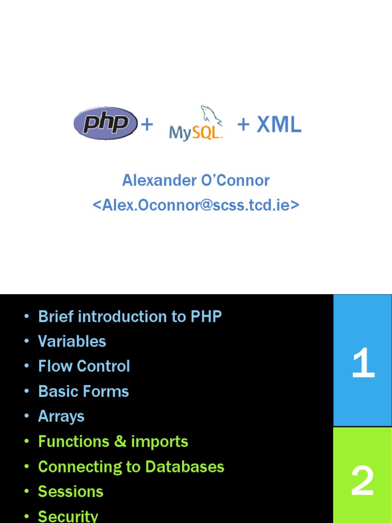 PHP + Mysql + XML: Alexander O'Connor | PDF | Php | Computer Programming PHP + Mysql + XML: Alexander O'Connor | PDF | Php | Computer Programming