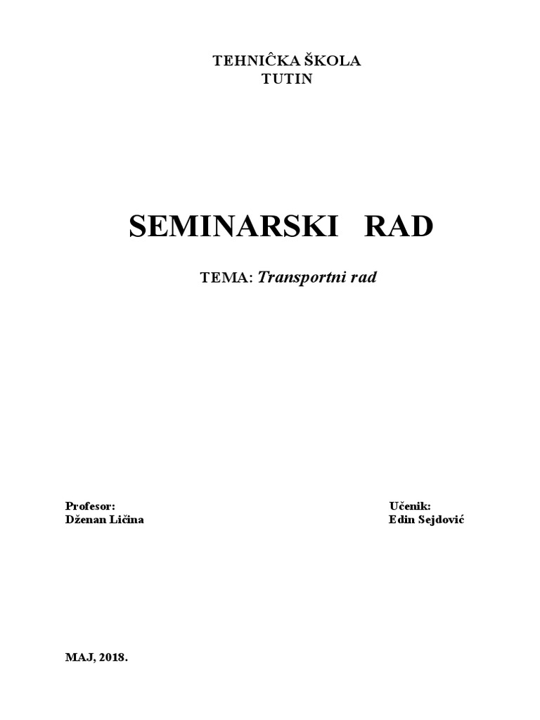 Seminarski Rad | PDF