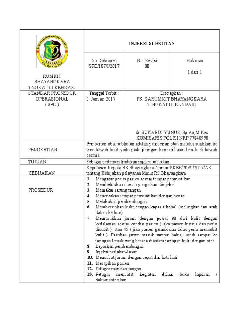Injeksi Subkutan | PDF