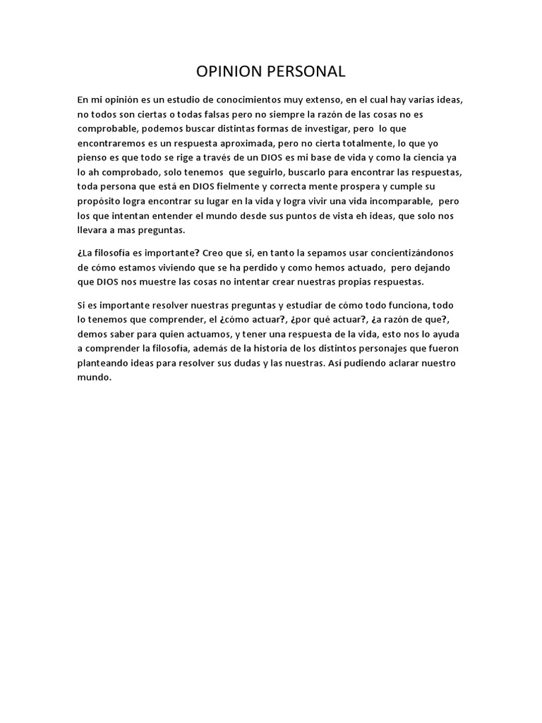 Opinion Personal | PDF