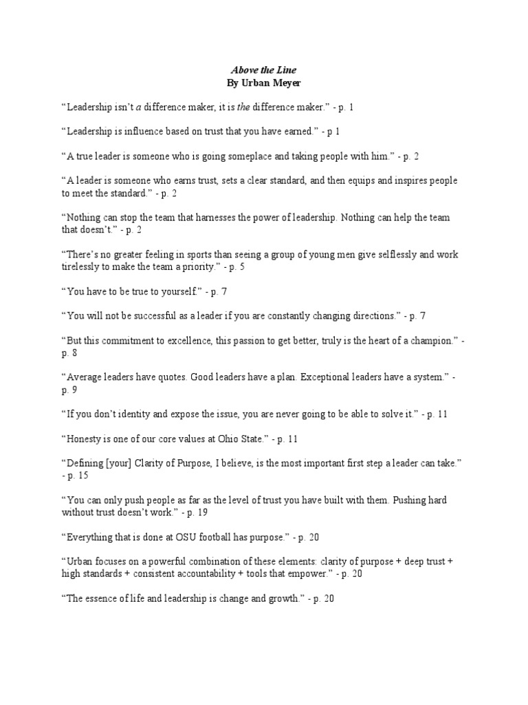 Above The Line (Meyer) | PDF | Leadership | Motivation