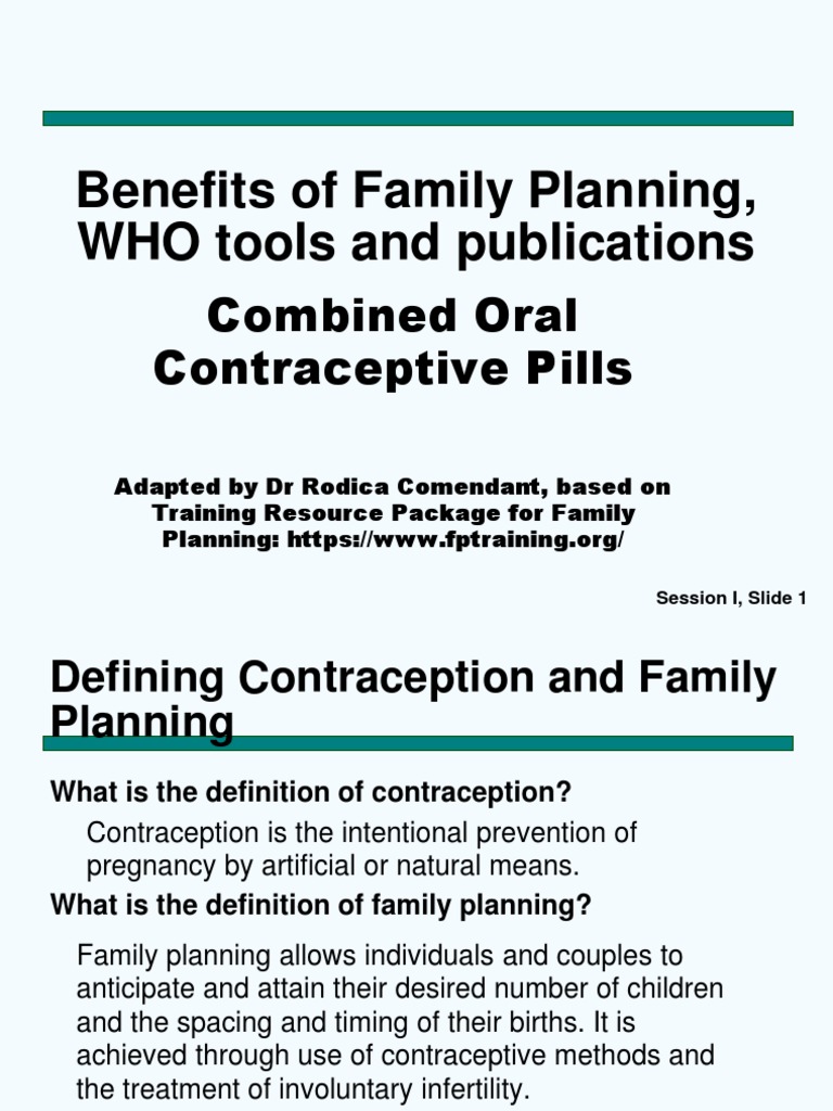 Benefits WHO Tools COC | PDF | Family Planning | Birth Control