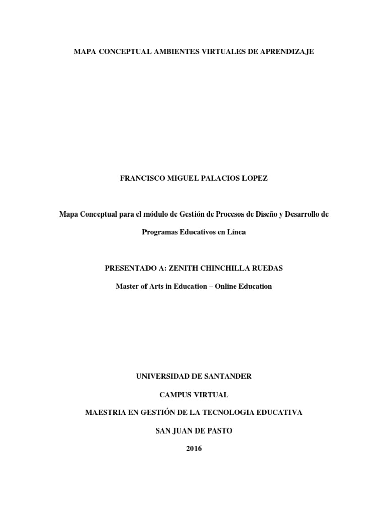 Mapa Conceptual AVA | PDF | Tecnologia Educacional | Cognición