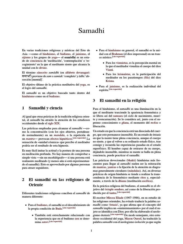 Samadhi | PDF | Entrenamiento mental | Misticismo