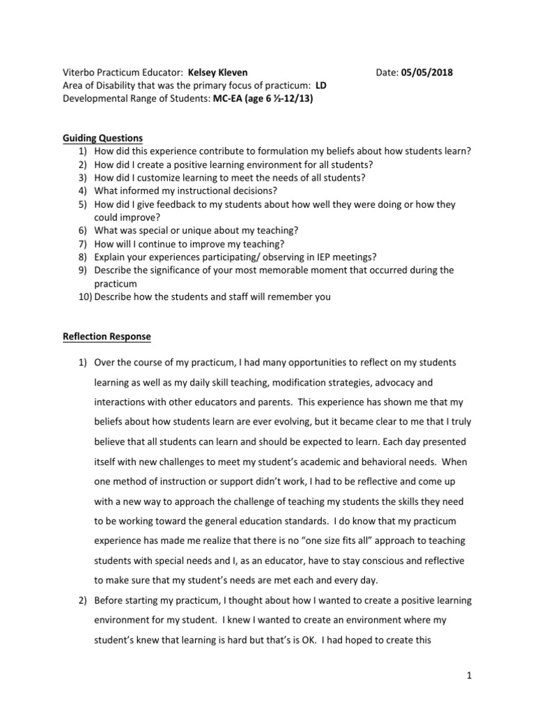 Guiding Questions | PDF | Individualized Education Program | Learning