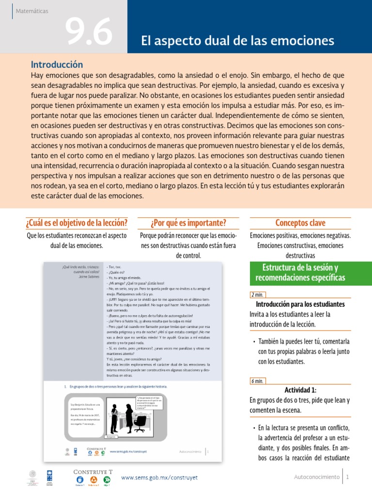 9.6 P El Aspecto Dual de Las Emociones Matematicas | PDF | Las ...