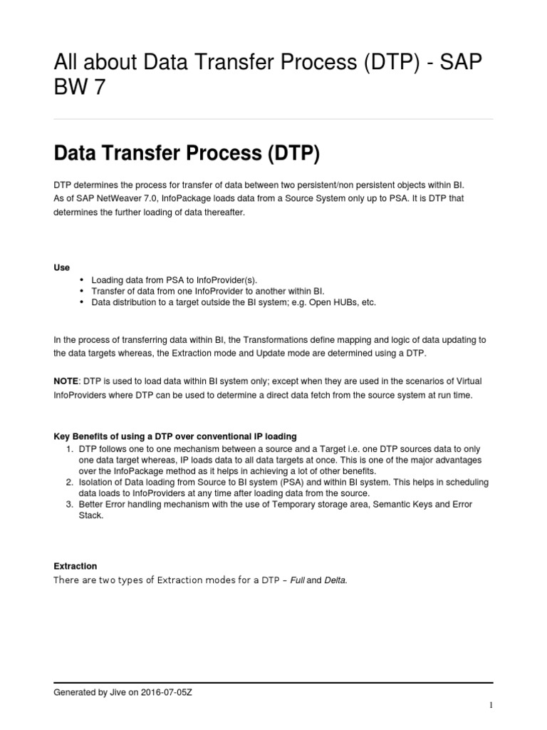 All About Data Transfer Process (DTP) - SAP | PDF | Debugging | Data