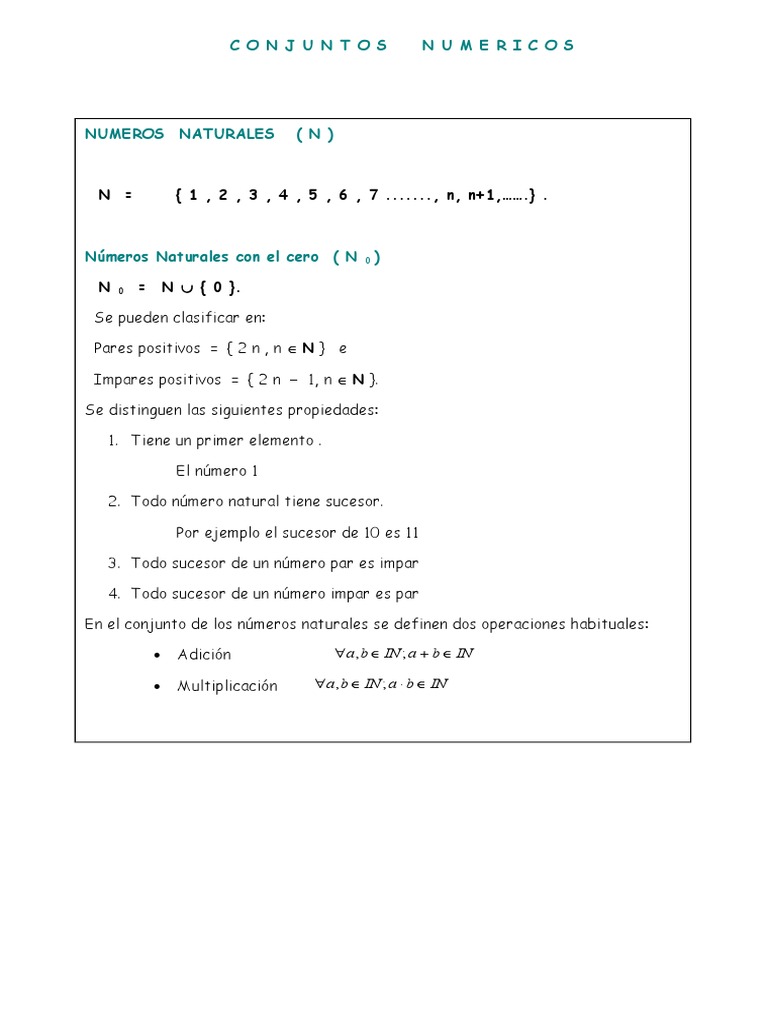 Propiedades y Operaciones de Conjuntos Numéricos | PDF | Fracción (Matemáticas) | Número racional