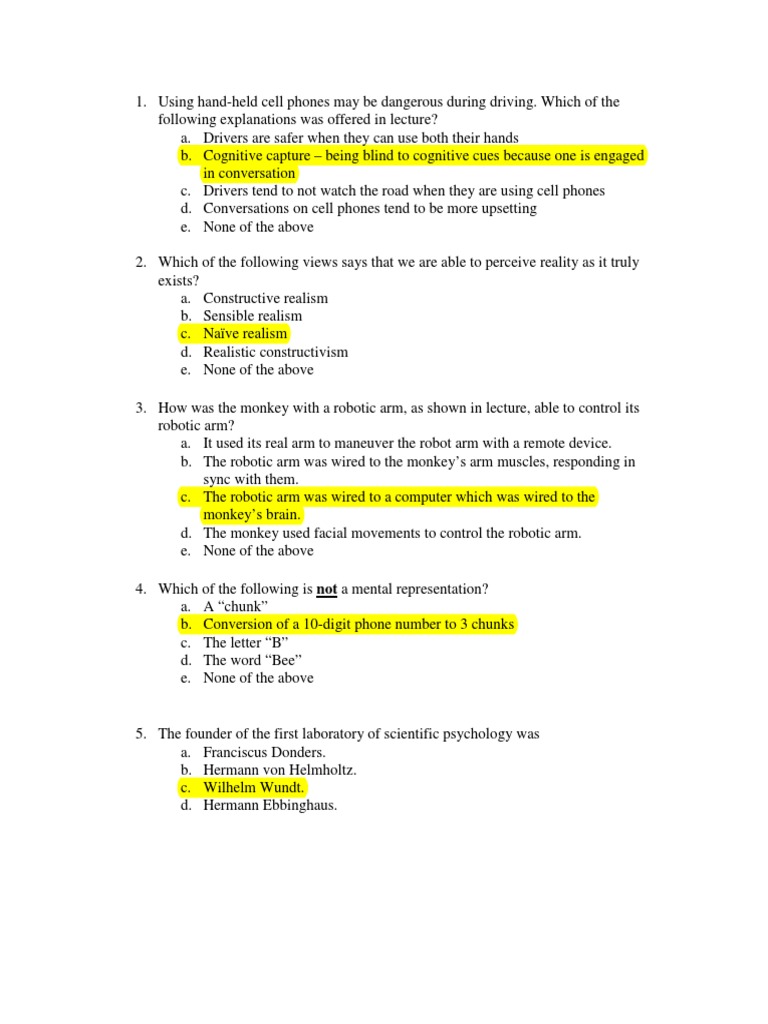 SAMPLE MCQuestions ByTopics | PDF | Memory | Attention