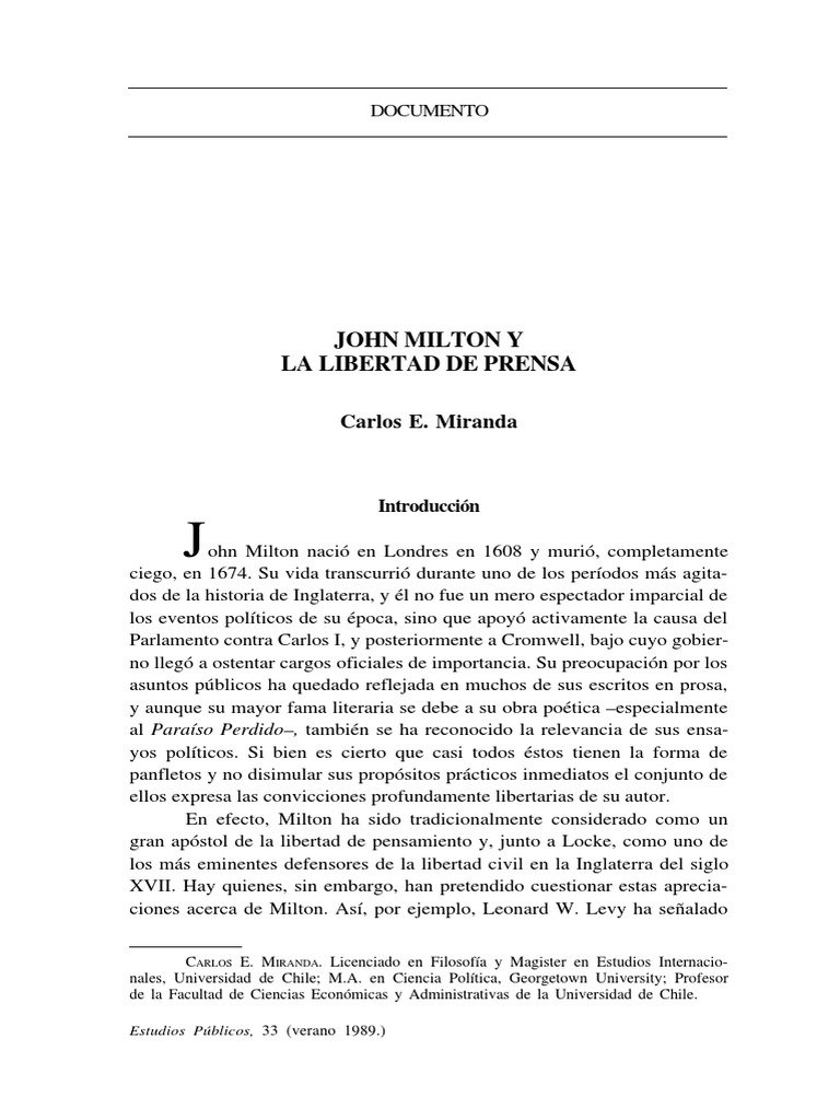 Jhon Milton PDF | PDF | John Milton | Tolerancia