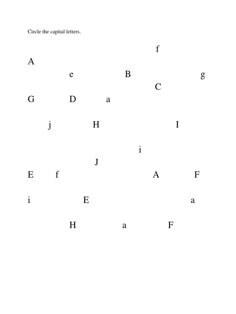 Capital Letter Identification Exercise | PDF