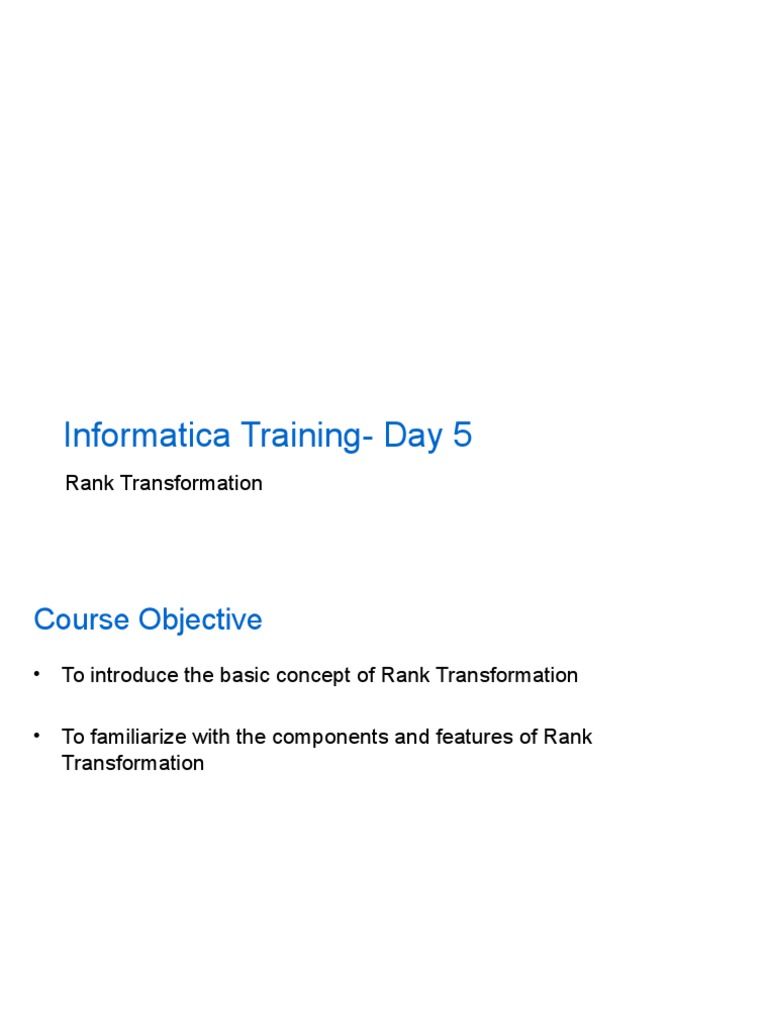Rank Transformation in Informatica | PDF | Cache (Computing) | String ...