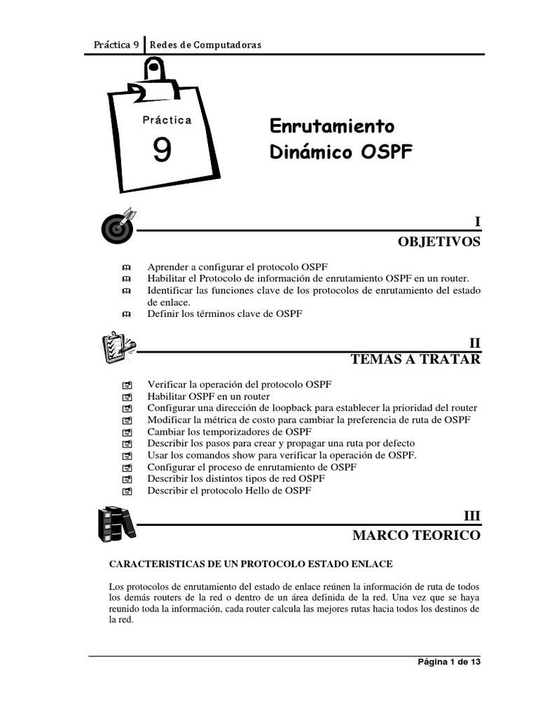 Practica8 OSPF | PDF | Enrutador (Computación) | Enrutamiento