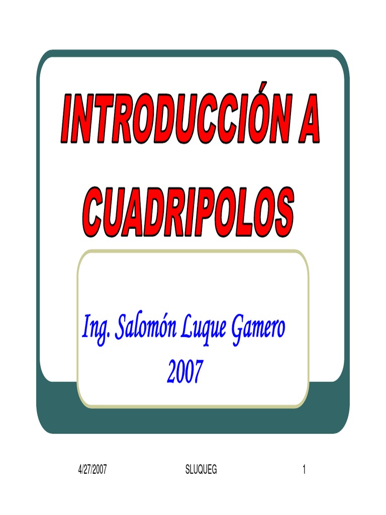 Presenta Cuadripolos | Descargar gratis PDF | Impedancia eléctrica | Fuerza