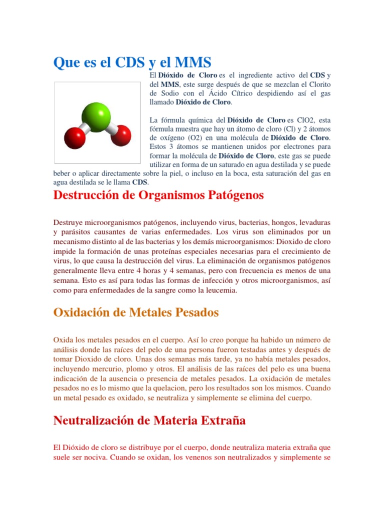 Que Es El CDS y El MMS | PDF | Pseudomonas Aeruginosa | Las bacterias
